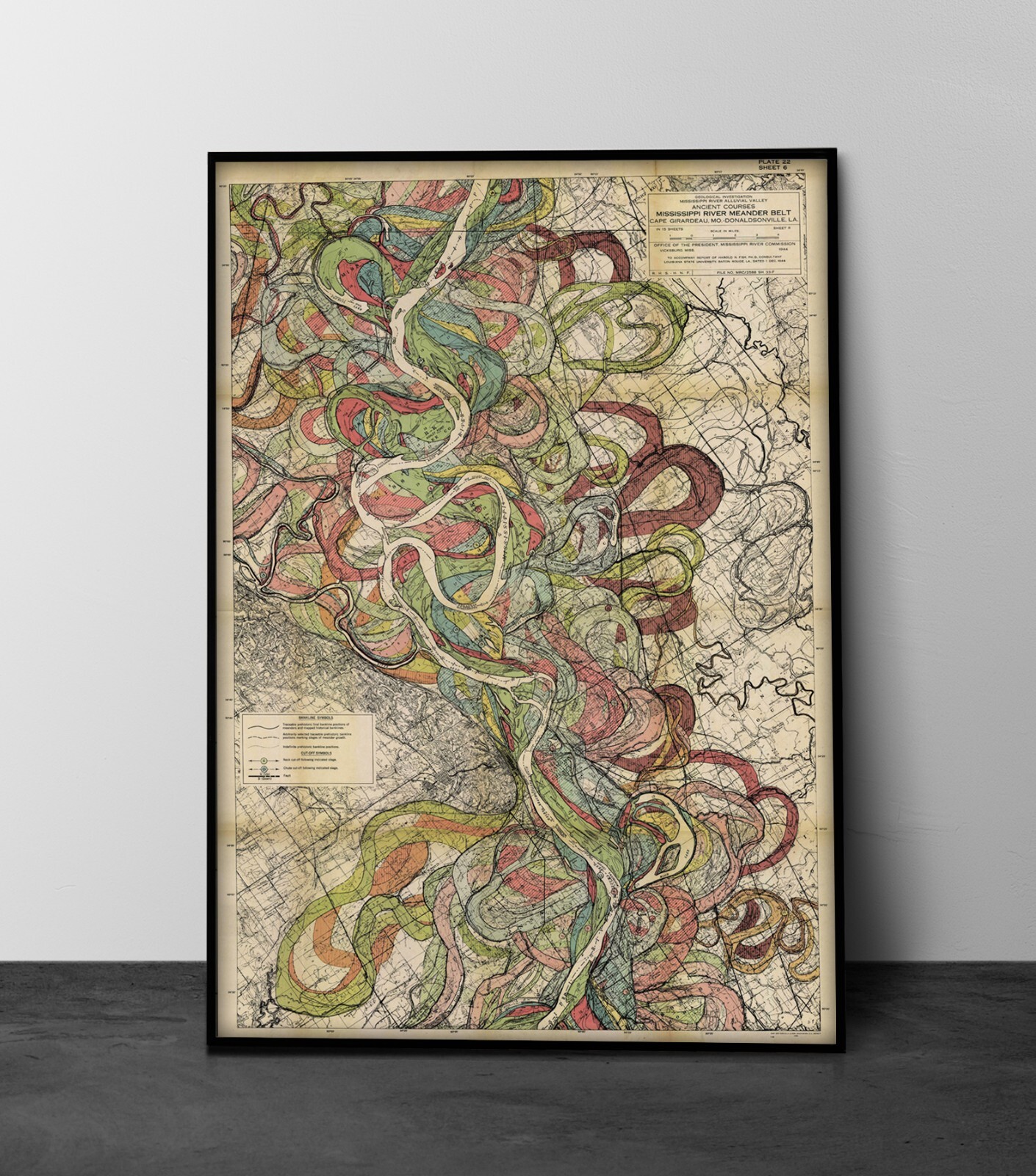Sheet 6 - 1944 Map Mississippi River Meander Belt Harold Fisk ...