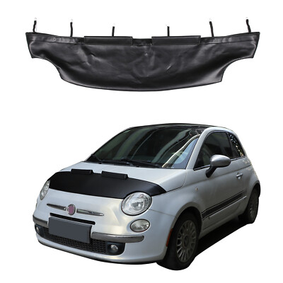 PU Leather Hood Bonnet Bra Shield Bug Deflector Protector Fits Fiat 500 ...