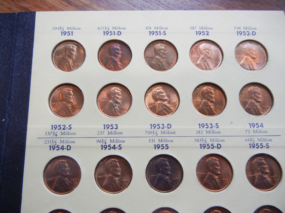 lincoln wheat cent penny coin collection lot 1941 -1962 vintage booklet ...