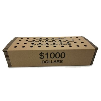 Small Dollar Grey Coin Roll Storage Box | eBay