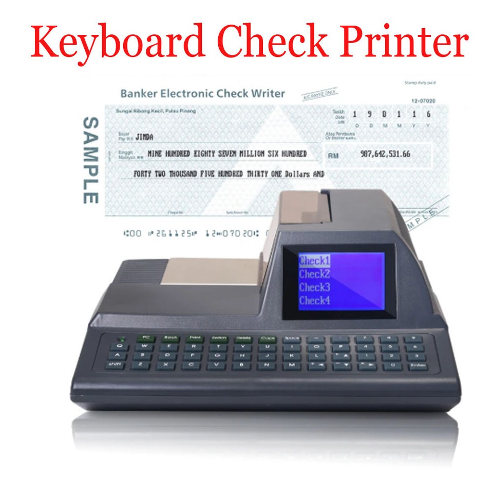 Check Printer Machine Automatic Typewriter Full English Keyboard Check ...