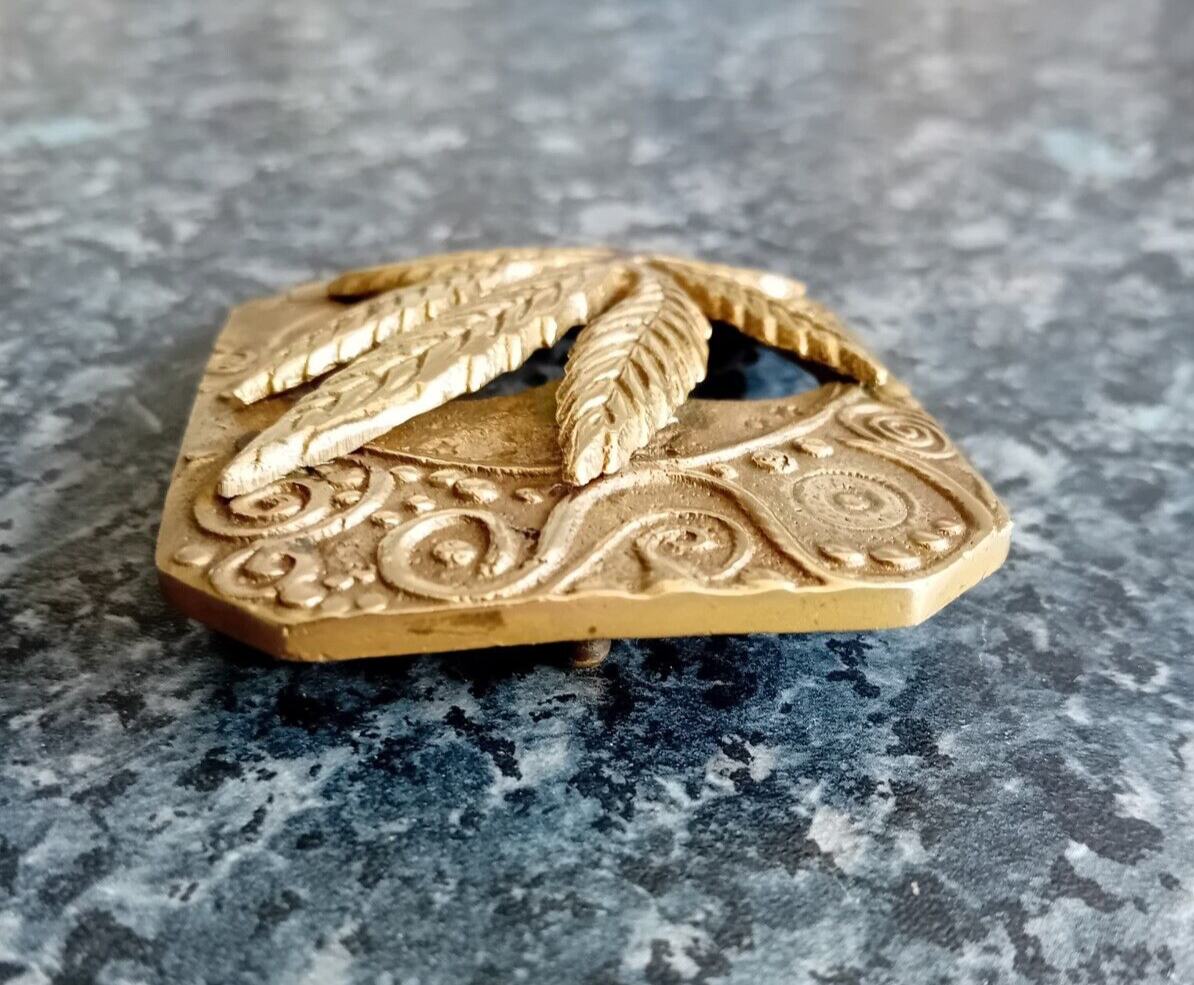 Solid Brass Belt Buckle Marijuana Cannabis Leaf Hippie Hippy 70s Vtg ...