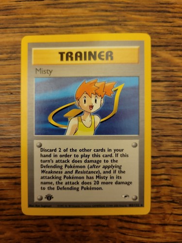 Misty 102/32 - Gym Leaders nonHolo 1st edition Rare Nintendo WOTC Card ...