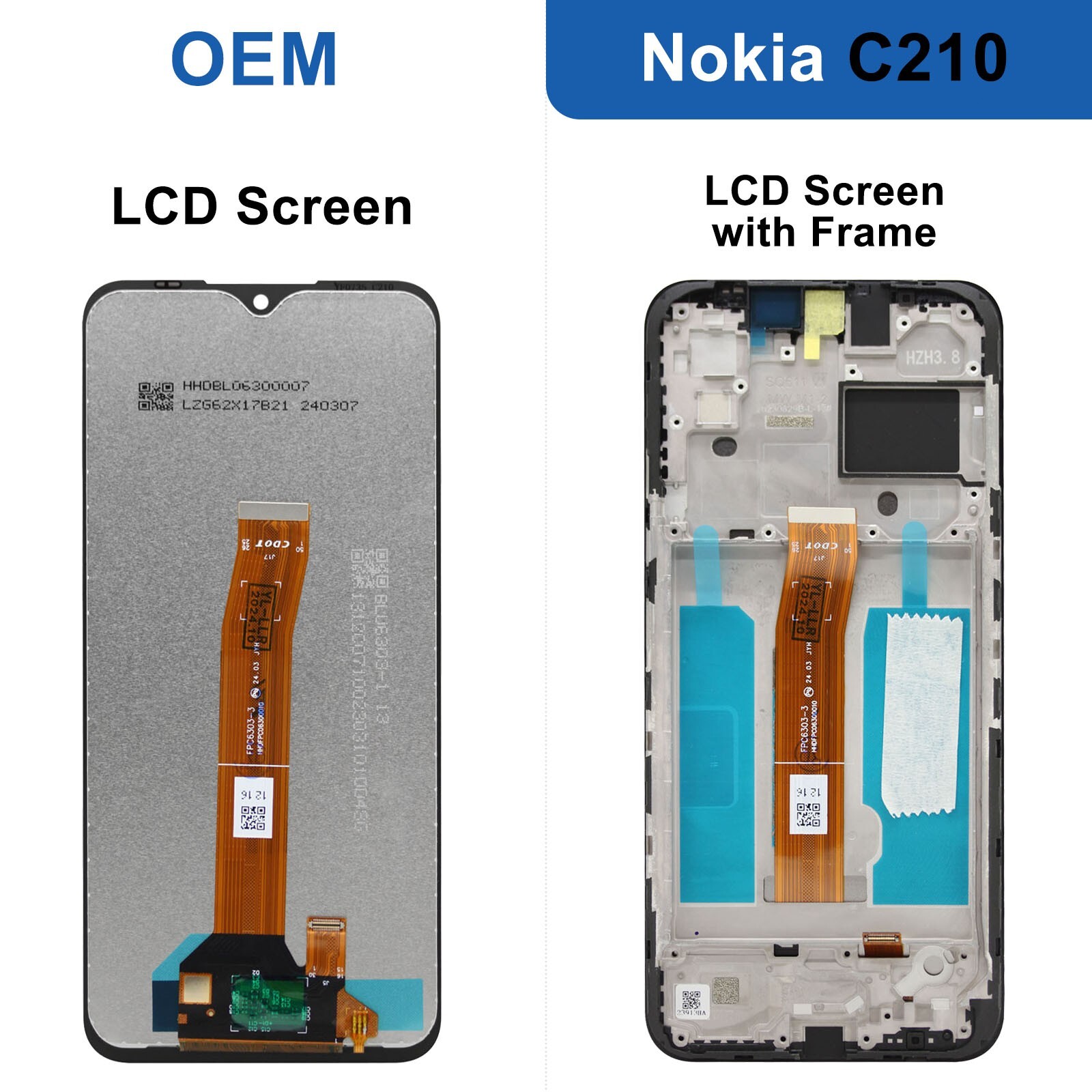 OEM LCD Display Touch Screen Digitizer Assembly Frame For Nokia C110 5G ...