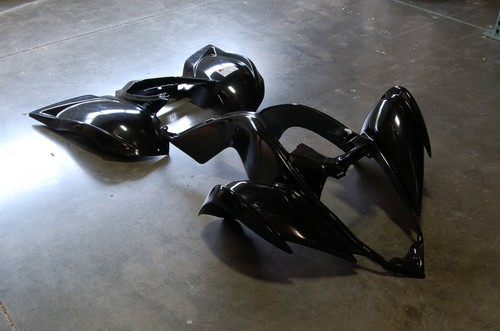 YAMAHA RAPTOR 700 06 - 12 BLACK PLASTIC FRONT AND REAR FENDER SET ...