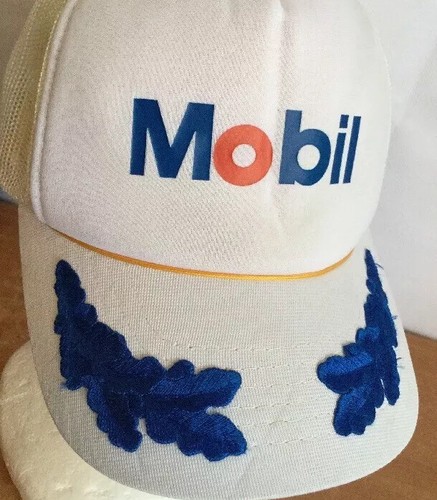 Vintage Mobil Hat Trucker Cap Snapback Mesh Embroidered London Sz M/L ...