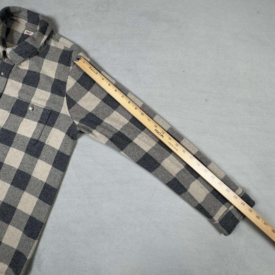 Faherty Legends Plaid Flannel Shirt Mens Large Tan Charcoal Buffalo ...