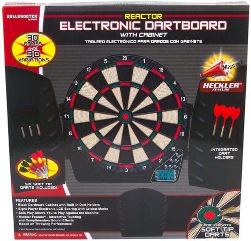 Bullshooter Reactor Electronic Dartboard and Cabinet With LCD Display ...