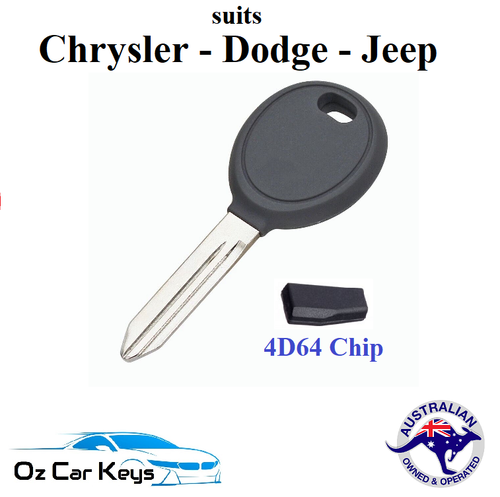 Transponder Car Key suits Chrysler Dodge Jeep PT Crusier Cherokee 4D64 ...