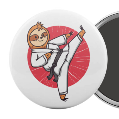 Karate Sloth Fridge Magnet | eBay Australia