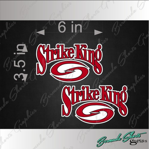 STRIKE KING Fishing Logo / PAIR / 6" Vinyl Lures Decal Window Stickers ...
