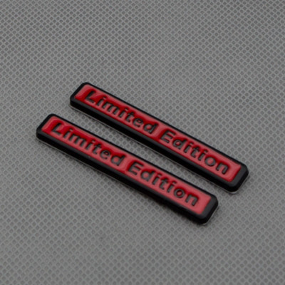2Pcs Black Metal Red Coated Limited Edition Side Fender Badge Rear Logo ...