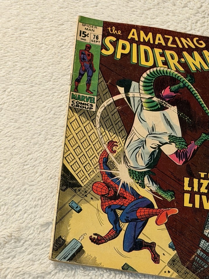 The Amazing Spider-Man, The Lizard Lives #76 Sept. 1969 Marvel Comics ...