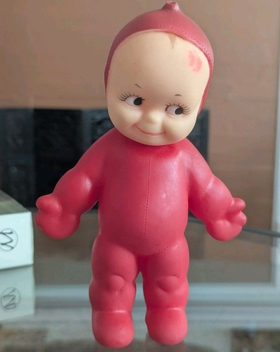 Vtg 1960s Cameo Kewpie Rubber Doll Squeaky Toy Baby Red Devil Art ...
