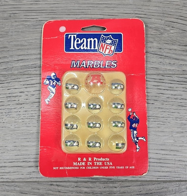 Vintage R &R Products Team NFL Seattle Seahawks 12 Pc Glass Marbles ...