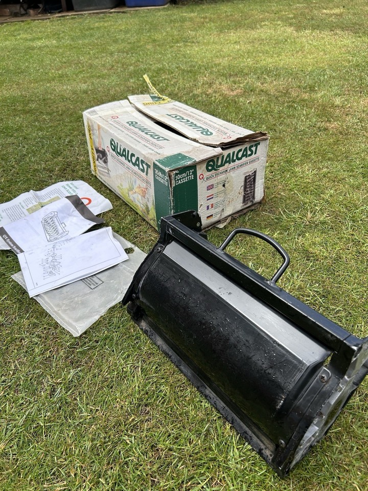ALLETT CLASSIC 12E QUALCAST 30S ATCO CYLINDER LAWNMOWER BOXED SCARIFIER ...