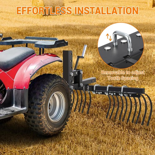 60 Inch Landscape Rake Heavy Duty Rock Rake Removal of Rock for Tractor ...