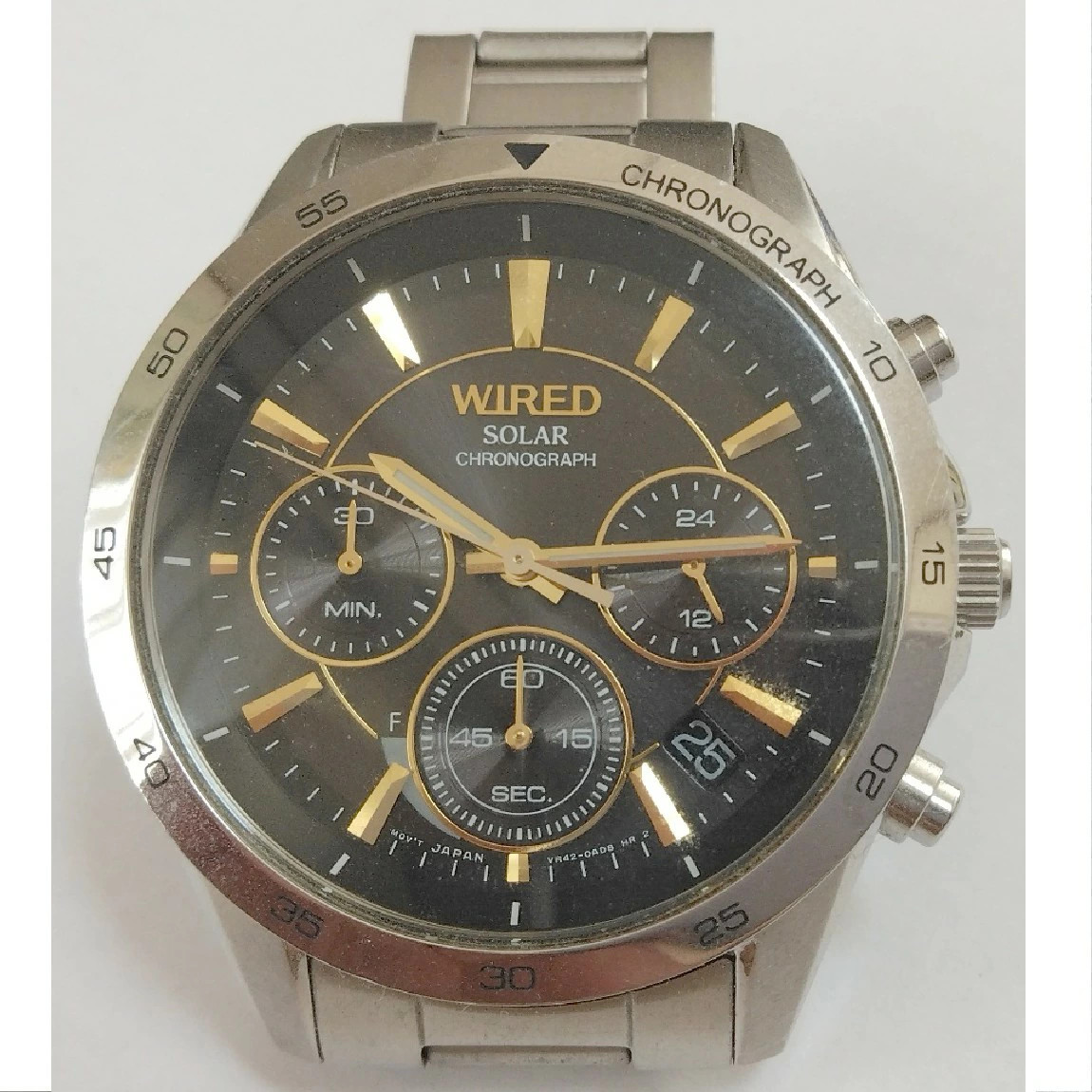Seiko WIRED Solar Chronograph Watch VR42 Mens Classic Model Solar ...