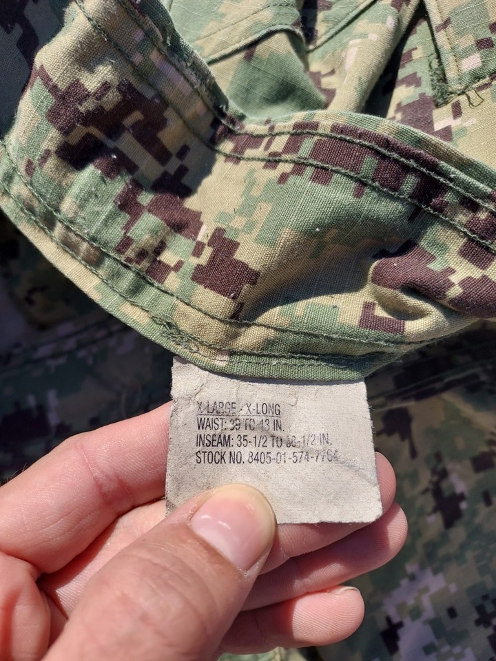 NWU Navy Working Uniform Type III Trousers Digital Camo Extra Large ...