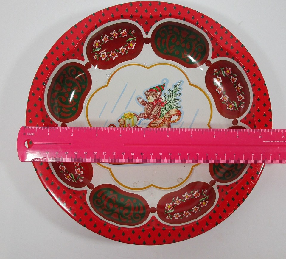 Christmas Tin Platter Bowl by The Tin Company Toy Filled Sleigh Holiday ...