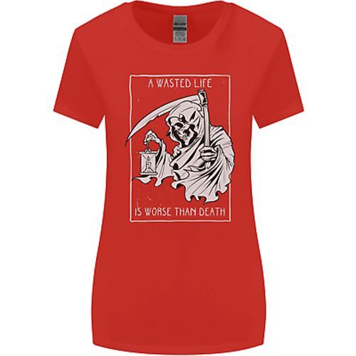 Wasted Life Grim Reaper Gothic Biker Skull Womens Wider Cut T-Shirt | eBay