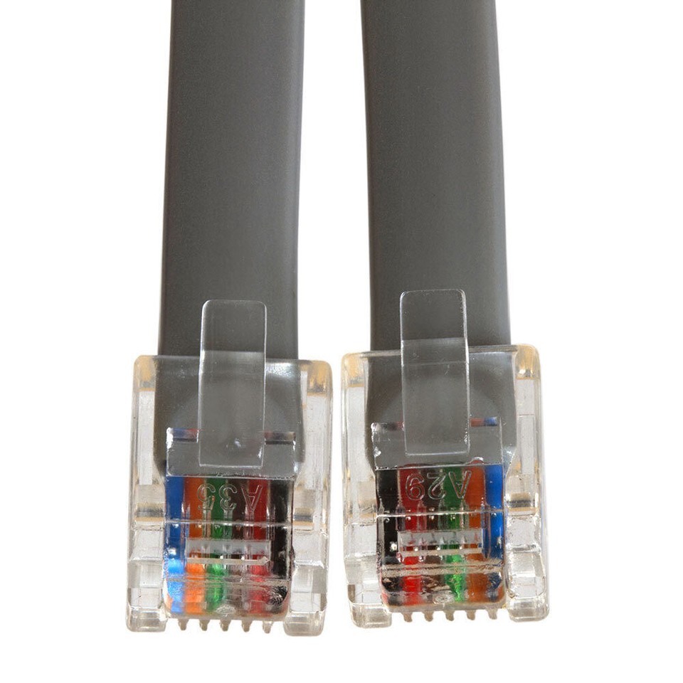 2 Pack 25 Feet Telephone Line Cord 6P6C RJ12 Phone Cable DSL Modem Fax ...