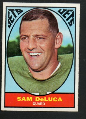 1967 Topps Football Card #92 Sam DeLuca-New York Jets Ex Mint Card | eBay