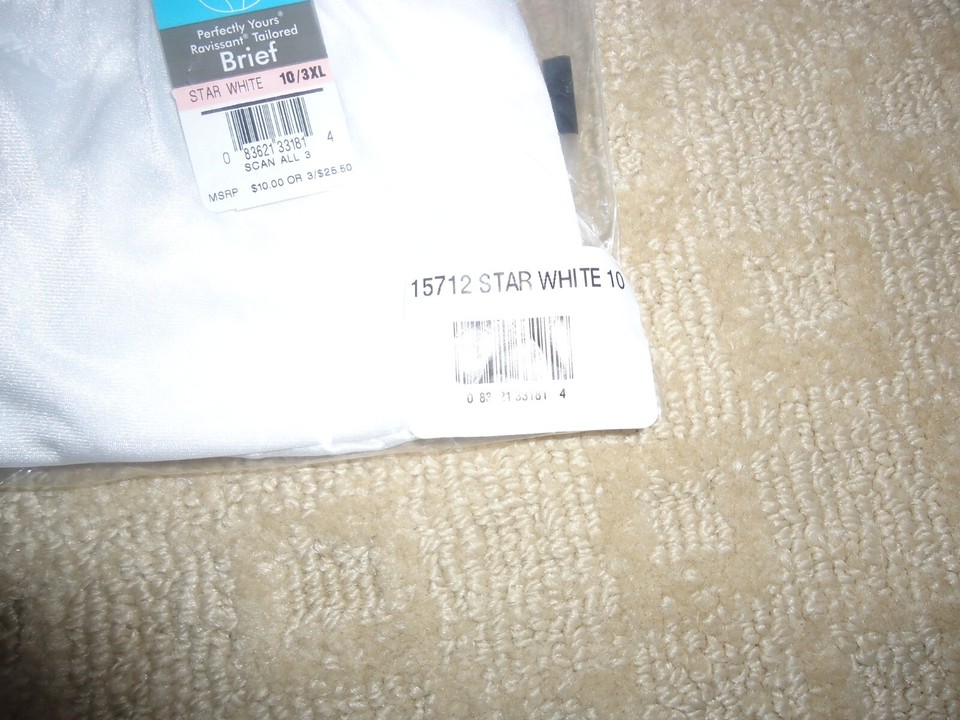 3 Vanity Fair Perfectly Yours Ravissant Tailored Brief 15712 White Size ...