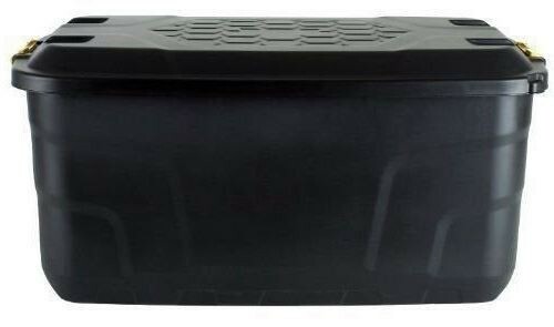 Strata Heavy Duty 75 Litre Storage Container Box with Wheels, Black ...