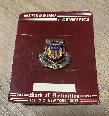 US ARMY Adjutant General REGIMENTAL CREST DUI Denmark D22 Distinguished ...