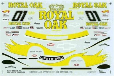Slixx 1071 #01 Royal Oak Camaro-Scott Pruett Trans Am waterslide decal ...