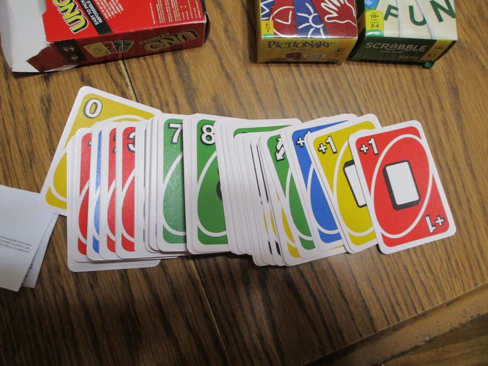 UNO EXPRESS SCRABBLE DASH PICTIONARY CARD GAME GAMES MATTEL GAMES 2018 ...