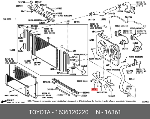 Genuine OE fan, 1636120220 for TOYOTA 16361-20220 | eBay