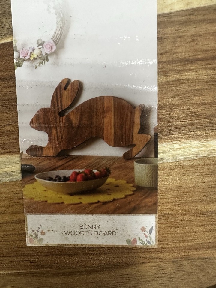Spring Time Bunny Wooden Board Serving Board Decoration Easter | eBay UK