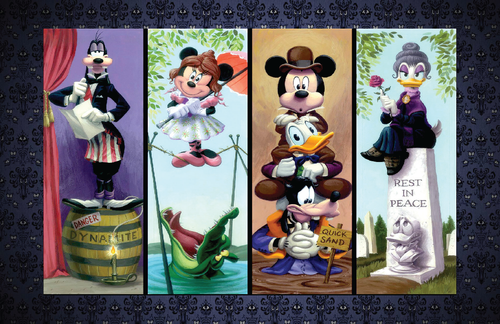 Disney Stretching Portraits Minnie Mouse Goofy Mickey Haunted Mansion ...