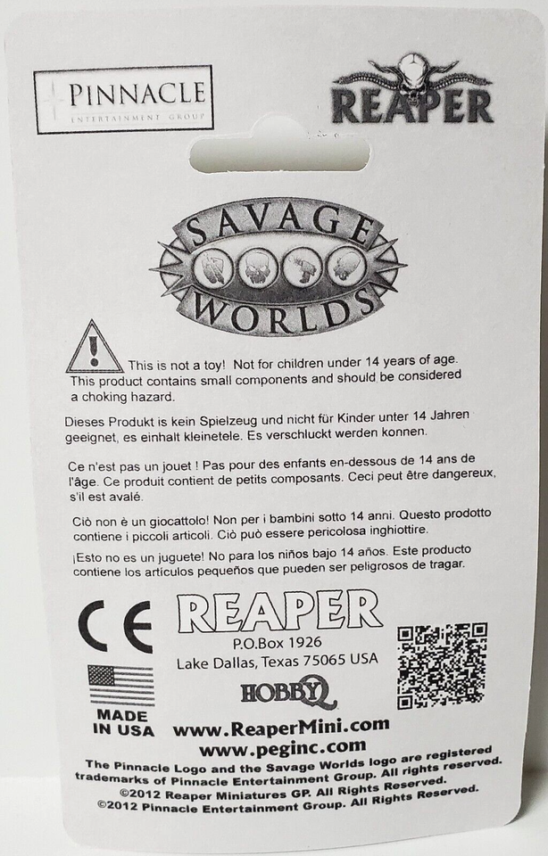 DEADLANDS NOIR: STONE Savage Worlds Reaper Miniatures REM91009 | eBay