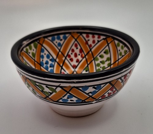 Handpainted Pottery Salsa Dip Bowl Trinket Dish Mediterranean ...