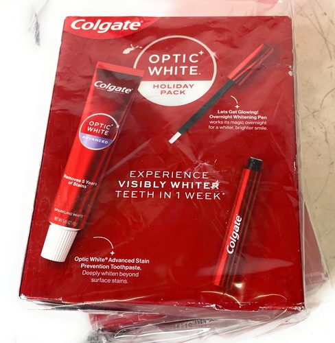 Colgate Optic White Holiday Pack Teeth Whitening Pen Toothpaste Kit ...