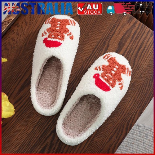 Gingerbread Man Fuzzy Indoor Slippers Cozy Cute for Winter Indoor (36 ...