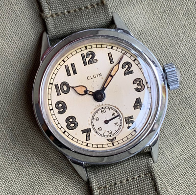 1944 Elgin Grade 554 ORD. DEPT. US Military Issued WWII Luminous ...