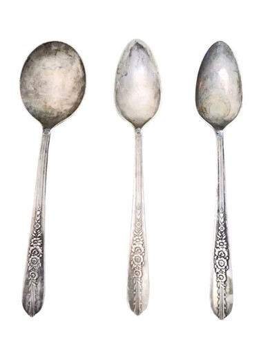 Set of 3 Nobility Plate REGAL ROSE Silverplate 1 Soup Spoon & 2 ...