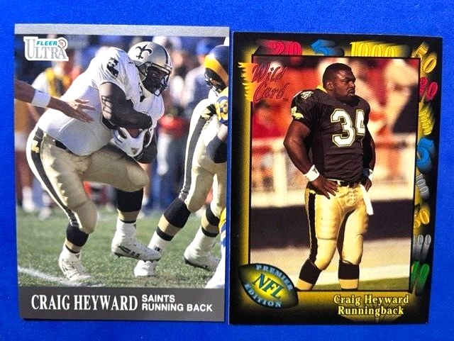 NFL - Craig Heyward 1991 Fleer Ultra & 1991 Wild Card Football - Saints ...