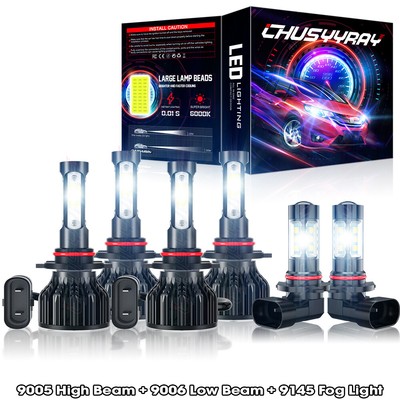 For Jeep Commander 2006-2010 6000K 6pcs LED Headlight High&Low Fog ...