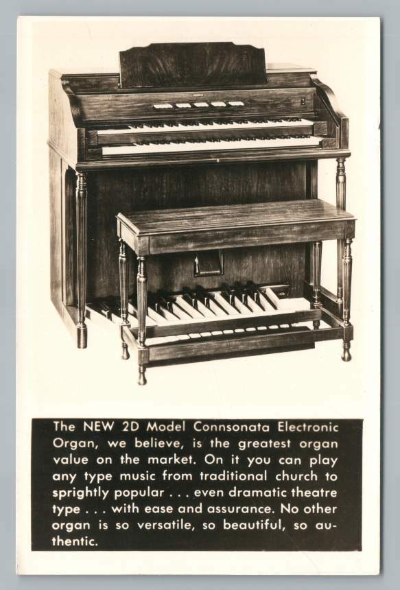 2d Model Connsonata Electronic Pipe Organ Advertising RPPC Philadelphia ...