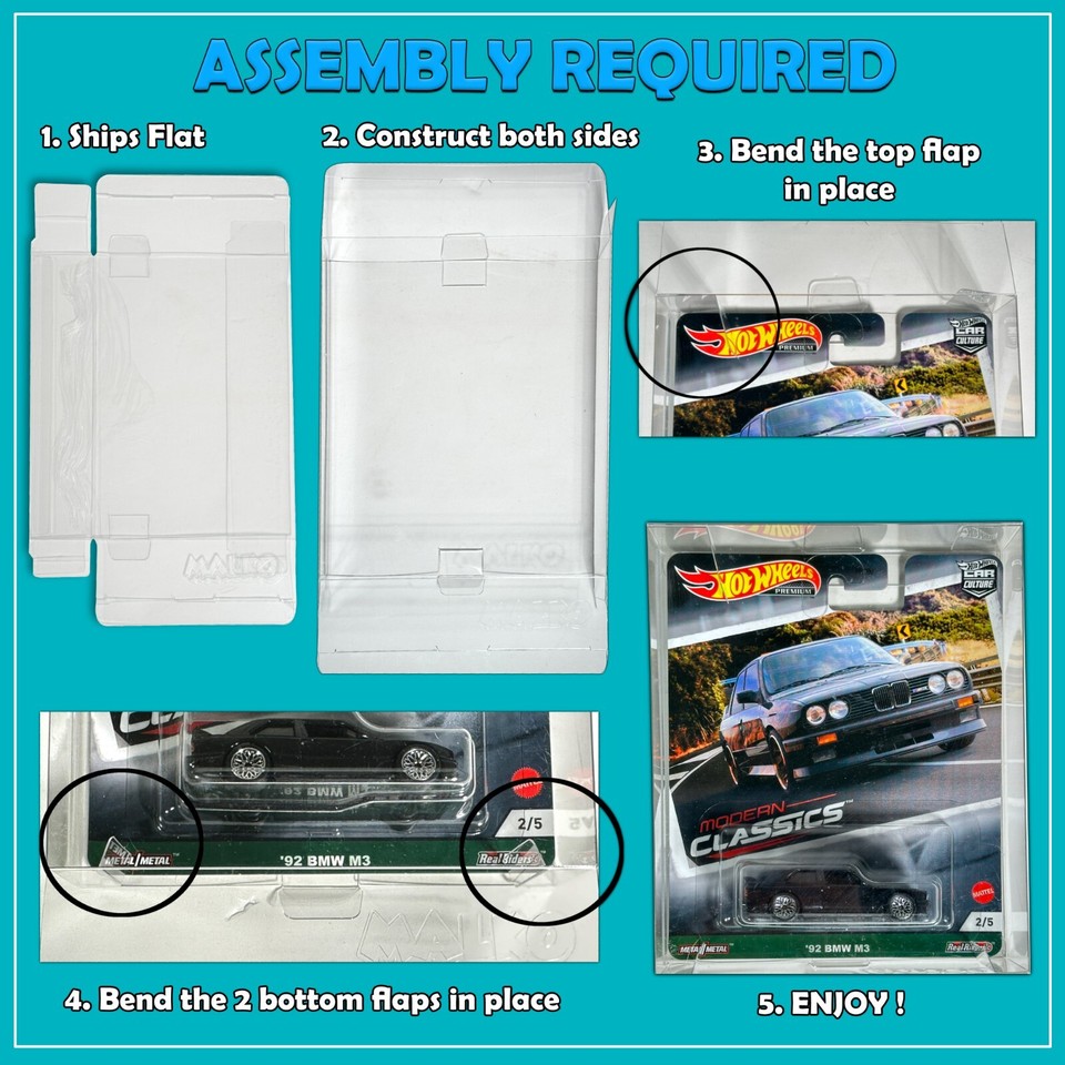 10x Hot Wheels Premium Card Protector Display Case for Diecast Cars ...