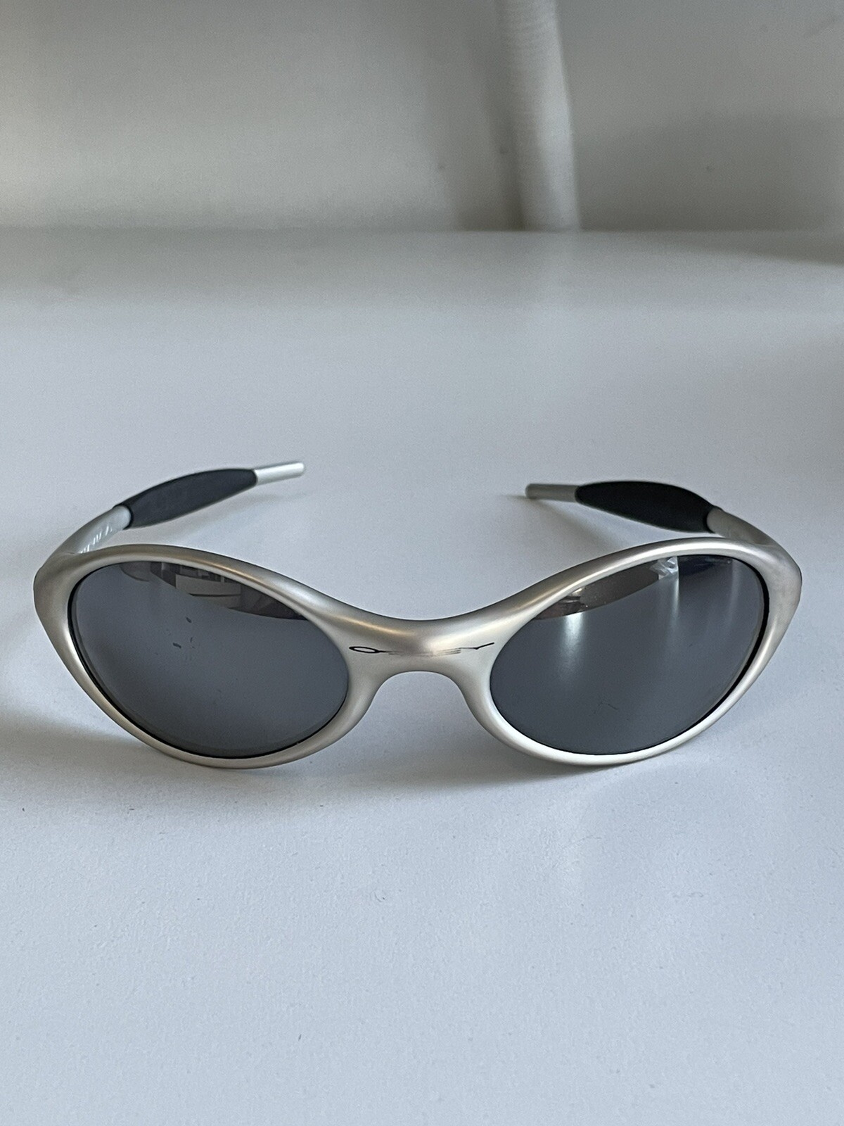 vintage Oakley eye jacket 1.0 sunglasses 90s silver /… - Gem