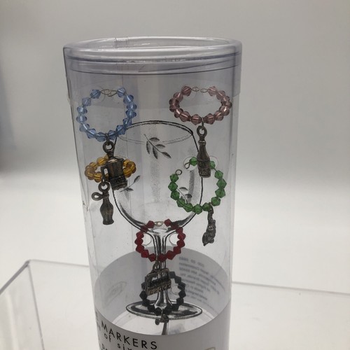 Wine Glass Charms Beaded Beverage Theme Tags Identification for ...
