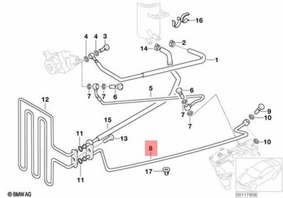 Genuine BMW E39 Sedan Wagon Hydro Steering Oil Return Pipe OEM ...