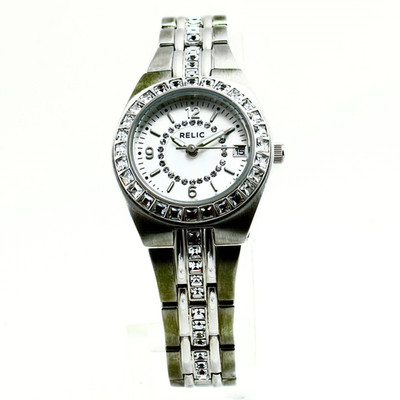 Relic Women’s Crystal-Accented Stainless Steel Watch New Battery ...