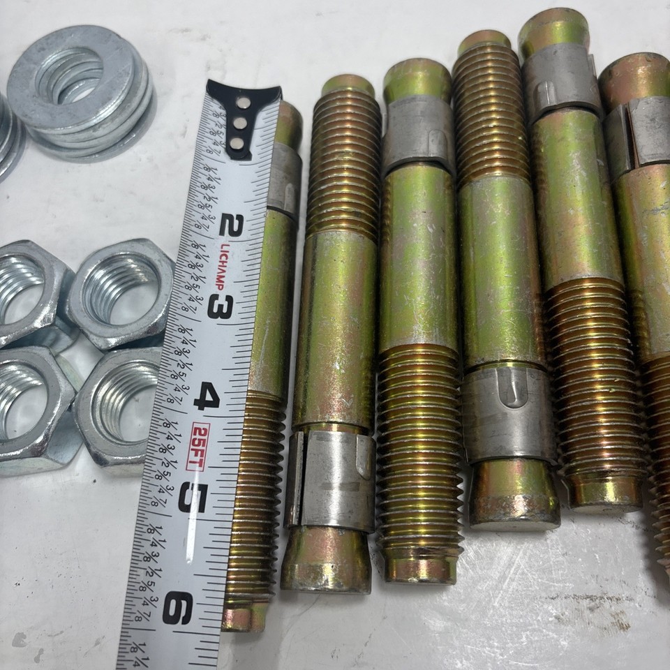 10pk Mkt Fastening 2678600 Sup-R-Stud+Wedge Anchor, 7/8" Dia., 6" L, Steel Zinc | eBay